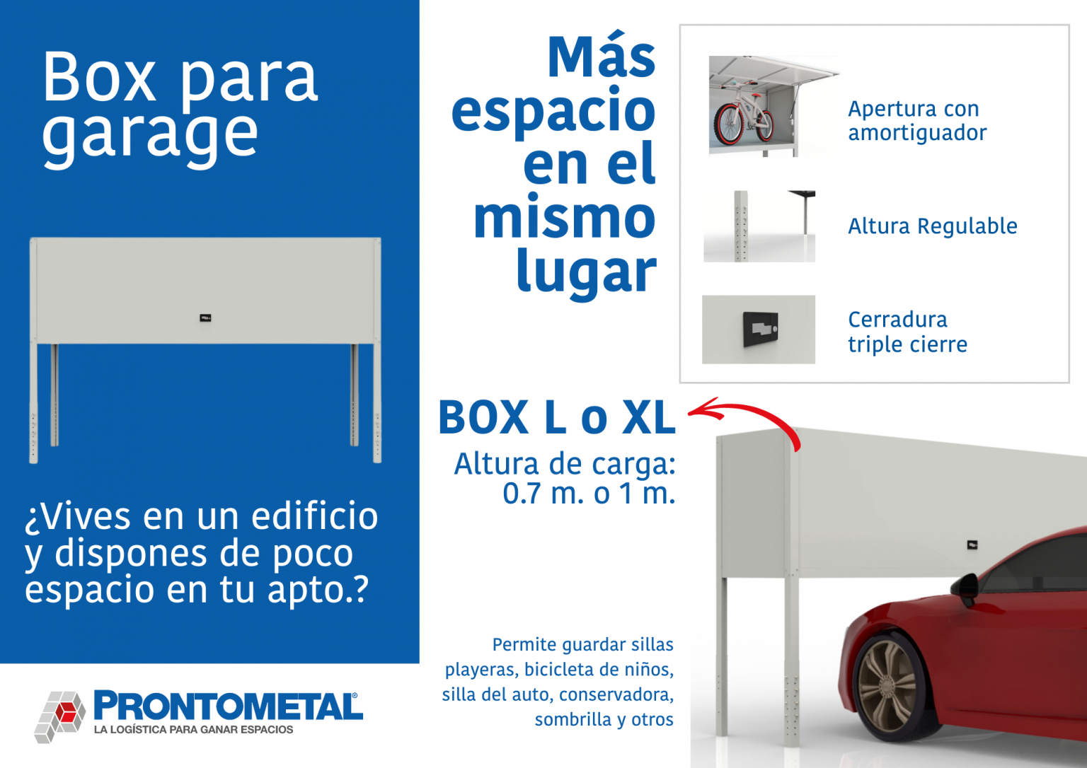 Box O Baulera L para Garage Prontometal. Altura Regulable con Cerradura ...